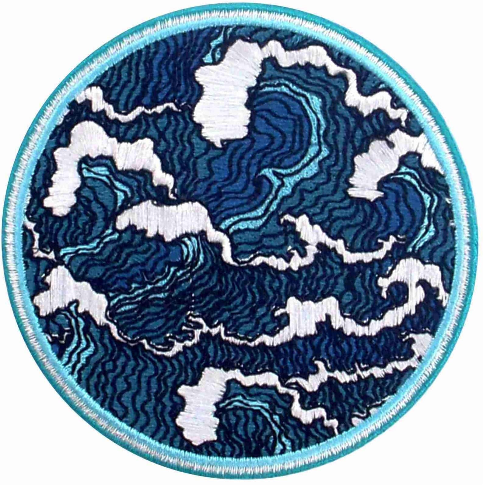Great Wave Off Kanagawa Patch Embroidered Badge Iron On Sew On Emblem ...