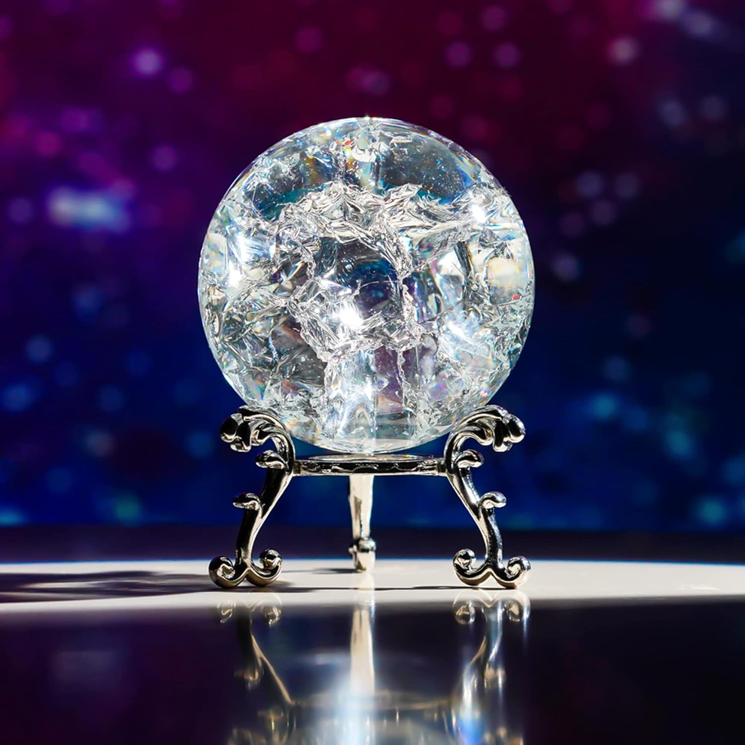 Amazon.com: kanpura 60mm Ice Cracked Crystal Ball Paperweight Crystal ...