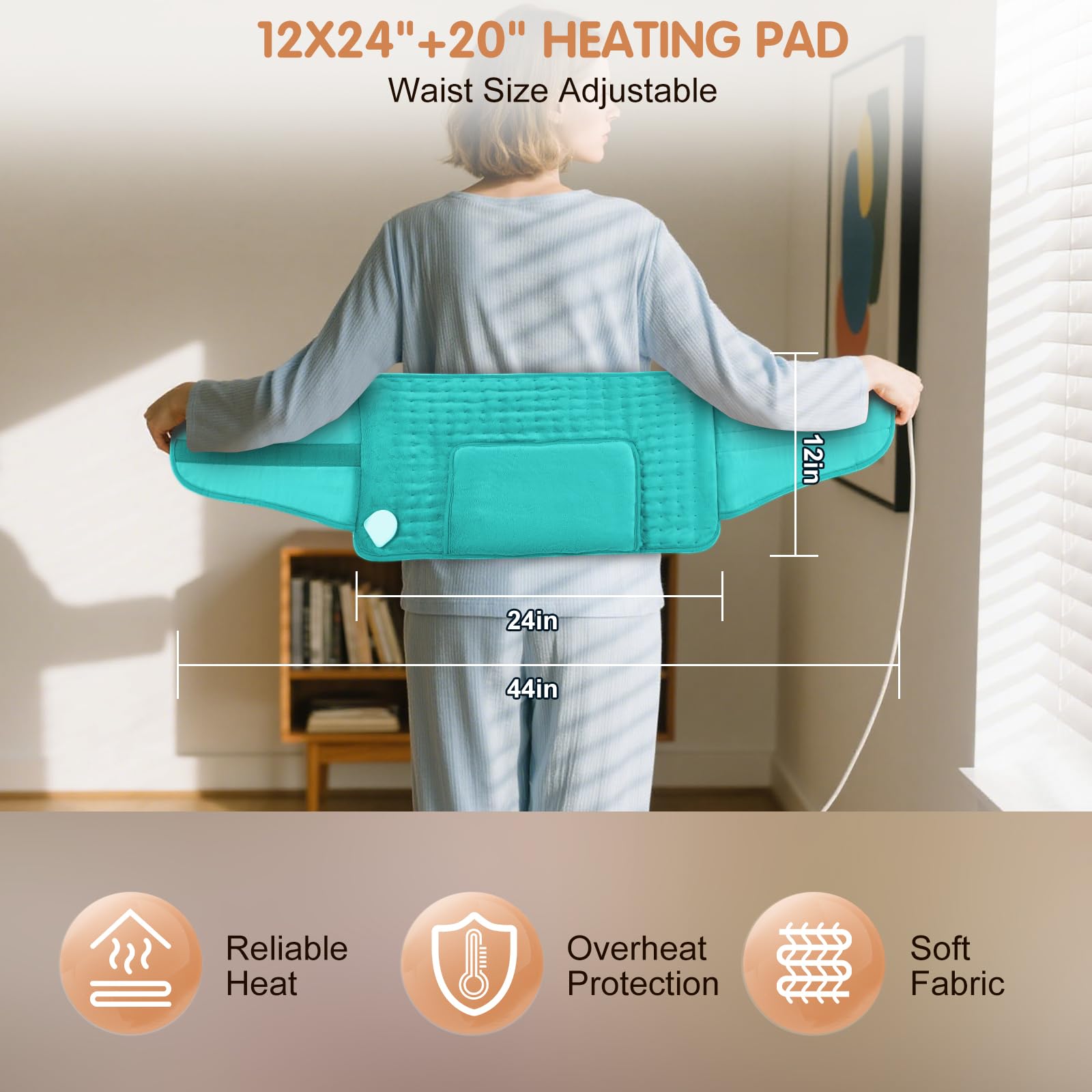 Snapklik.com : Heating Pad Back Pain Relief Electric Heating Pad For ...