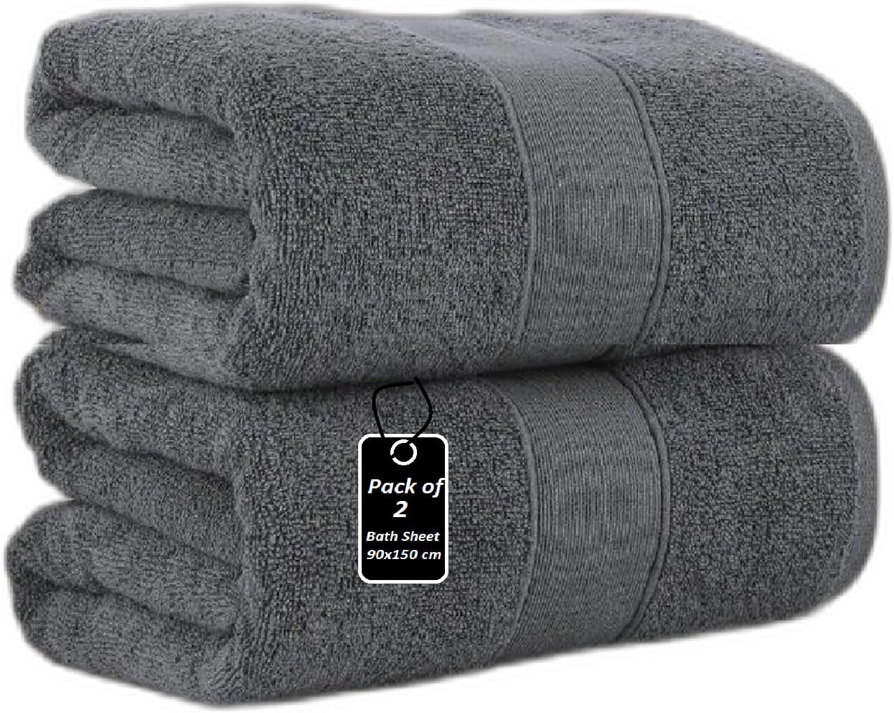 THE TEXTILE COMPANY Jumbo Bath Sheets 100% Combed Cotton 600 GSM Extra ...