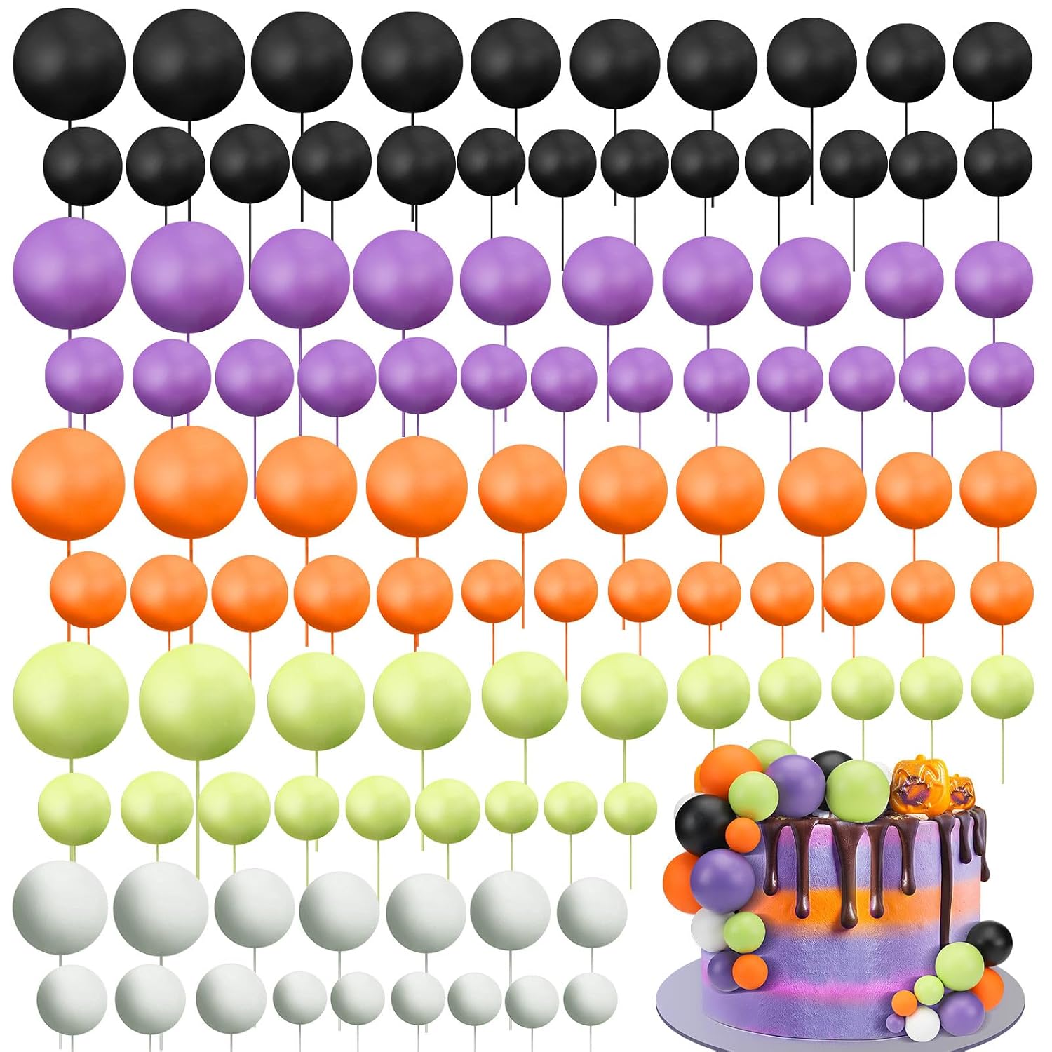 Amazon.com: 108 Pcs Graduation Balls Cake Topper DIY Cupcake Insert ...