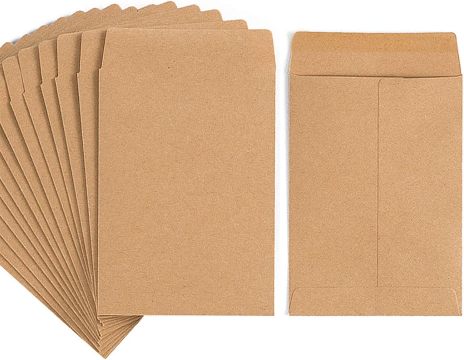 100 Pcs Small Brown Envelopes, Mini Kraft Paper Seeds Coin Wages ...