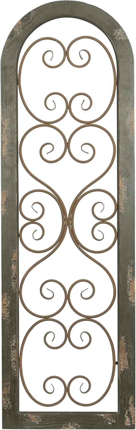 Amazon.com: Deco 79 Wood Scroll Home Wall Decor Arched Window Inspired ...
