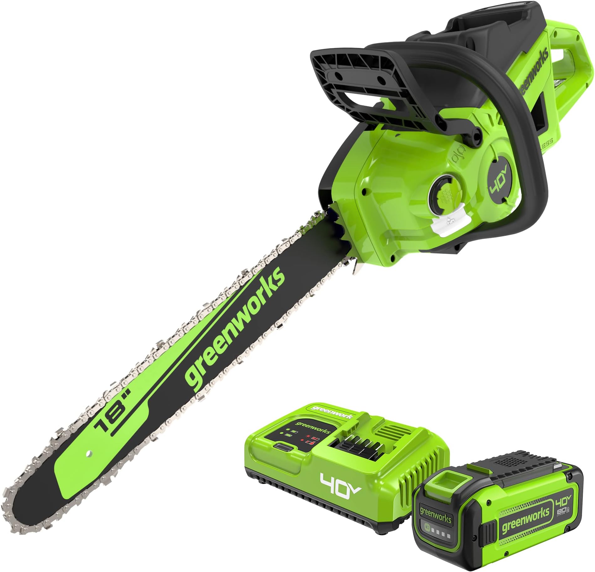 Amazon.com : Greenworks Pro 80V 18-Inch Cordless Chainsaw with Bar and ...