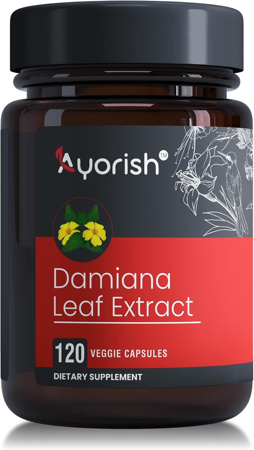 Amazon.com: Ayorish Damiana Leaf Extract | 120 Damiana Capsules | Non ...