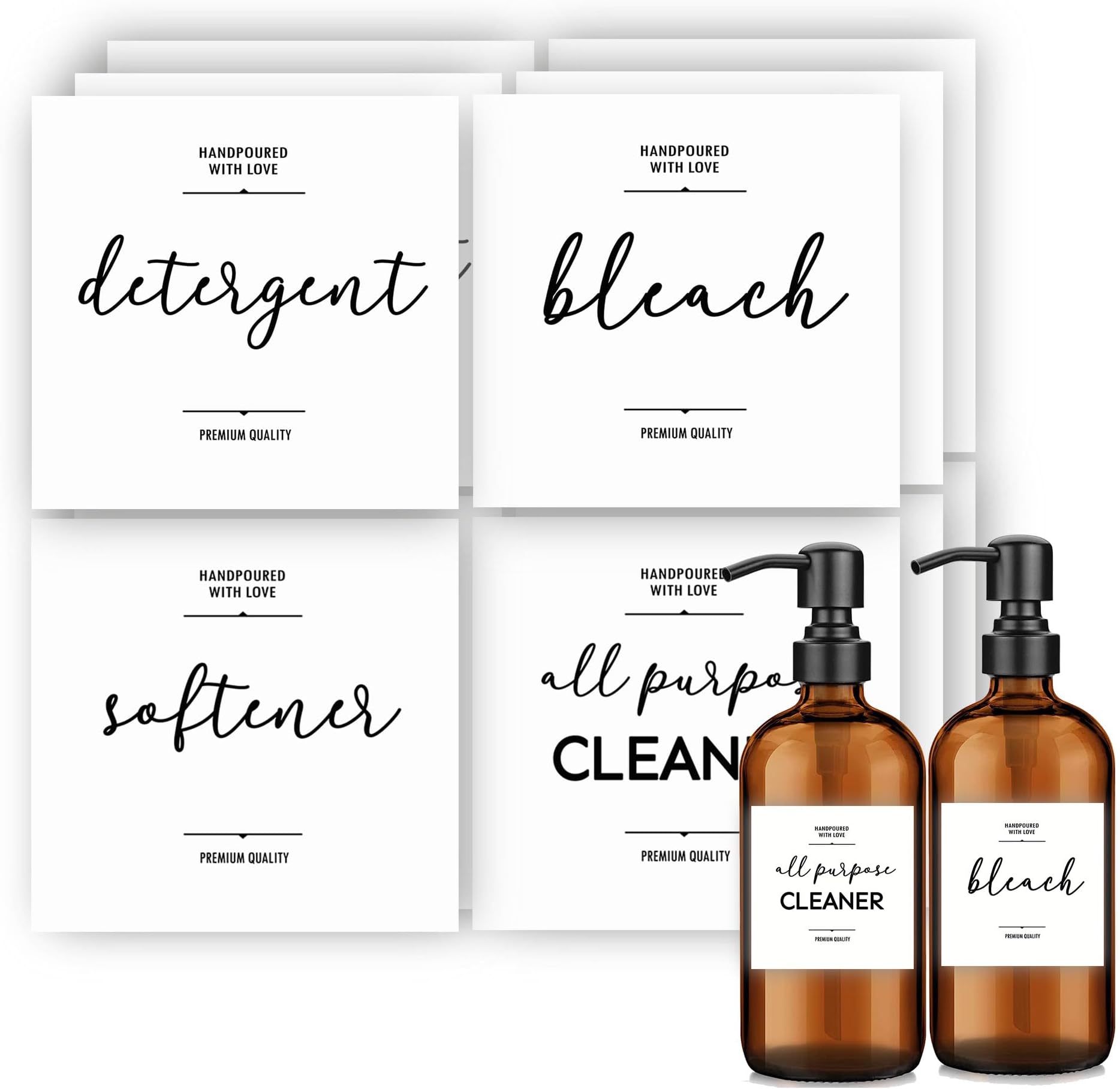 Amazon.com: Minimalist Laundry Room Labels, Modern Cleaning Labels for ...