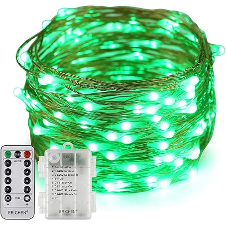 Green Lights, Dalugo 16.4ft 50 LED Green String Lights Battery Powered ...