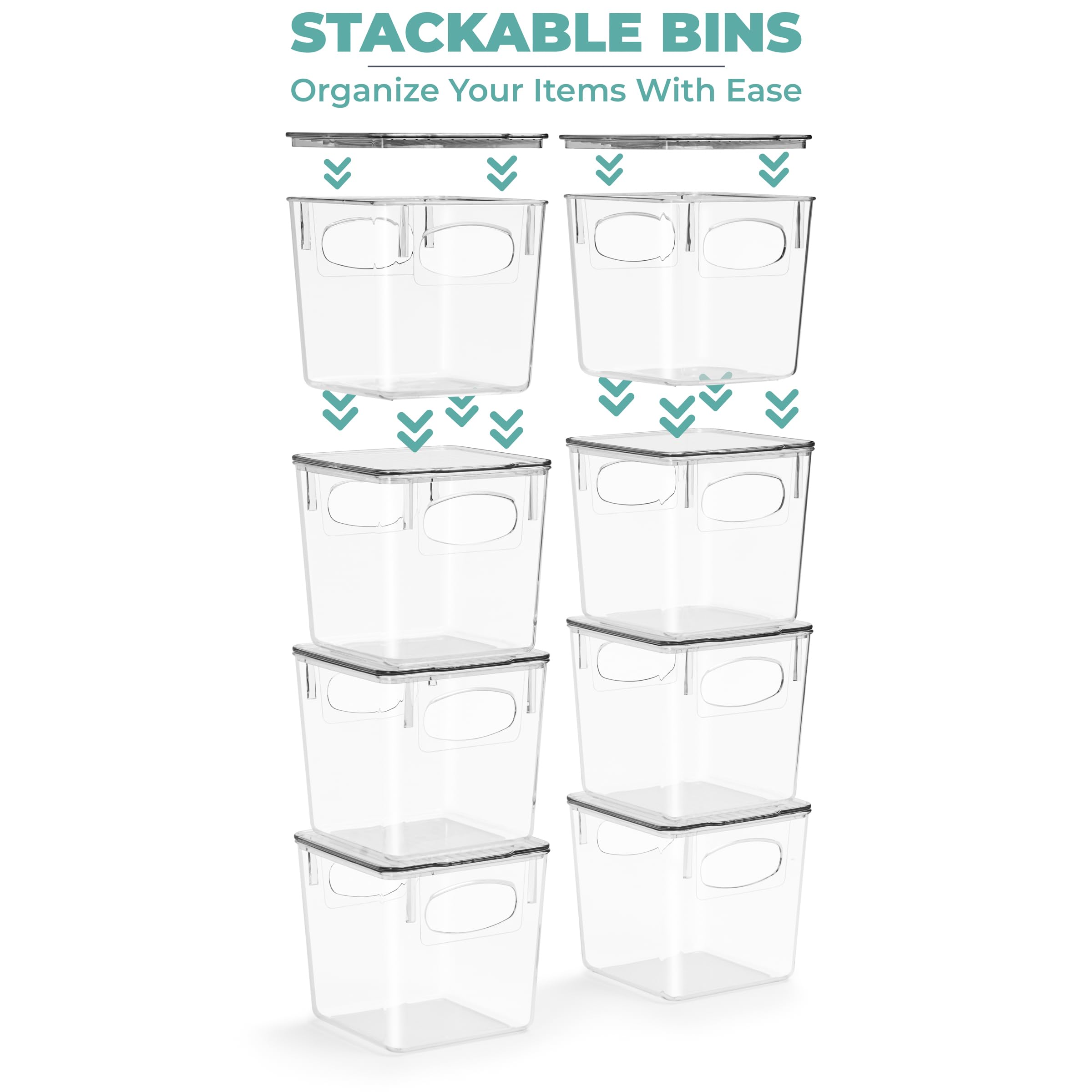 Snapklik.com : Sorbus Small Plastic Storage Bins - For Kitchen ...
