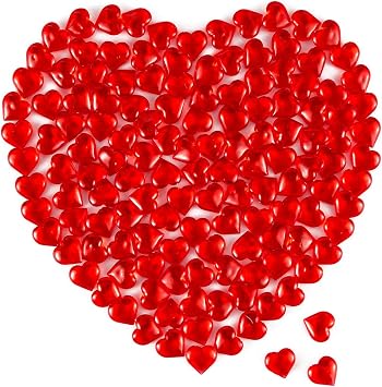 Amazon.com: Red Acrylic Heart Translucent Hearts Shaped Crystals Gems ...