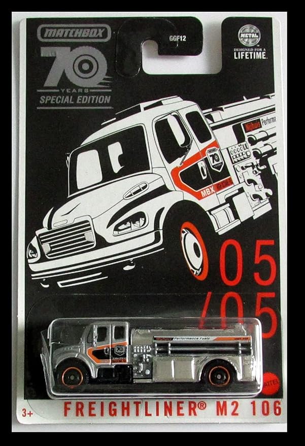 Amazon.com: Matchbox Silver Freightliner M2 106 Fire Truck 70 Years ...