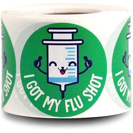 Amazon.com : I Got My Flu Shot Sticker - 1.5 inch. Round Green Dot Flu ...