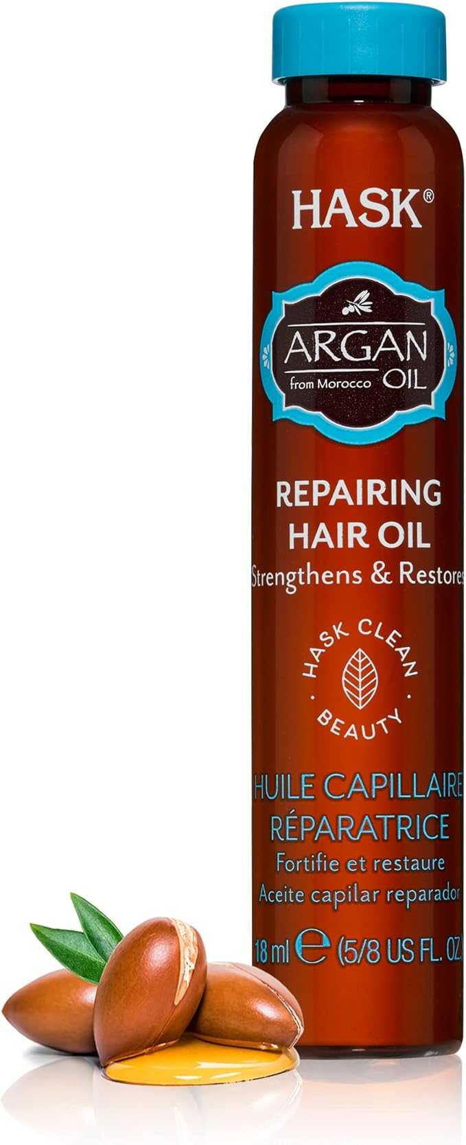 HASK Argan Repairing Shine Oil Vial for all hair types, colour safe ...