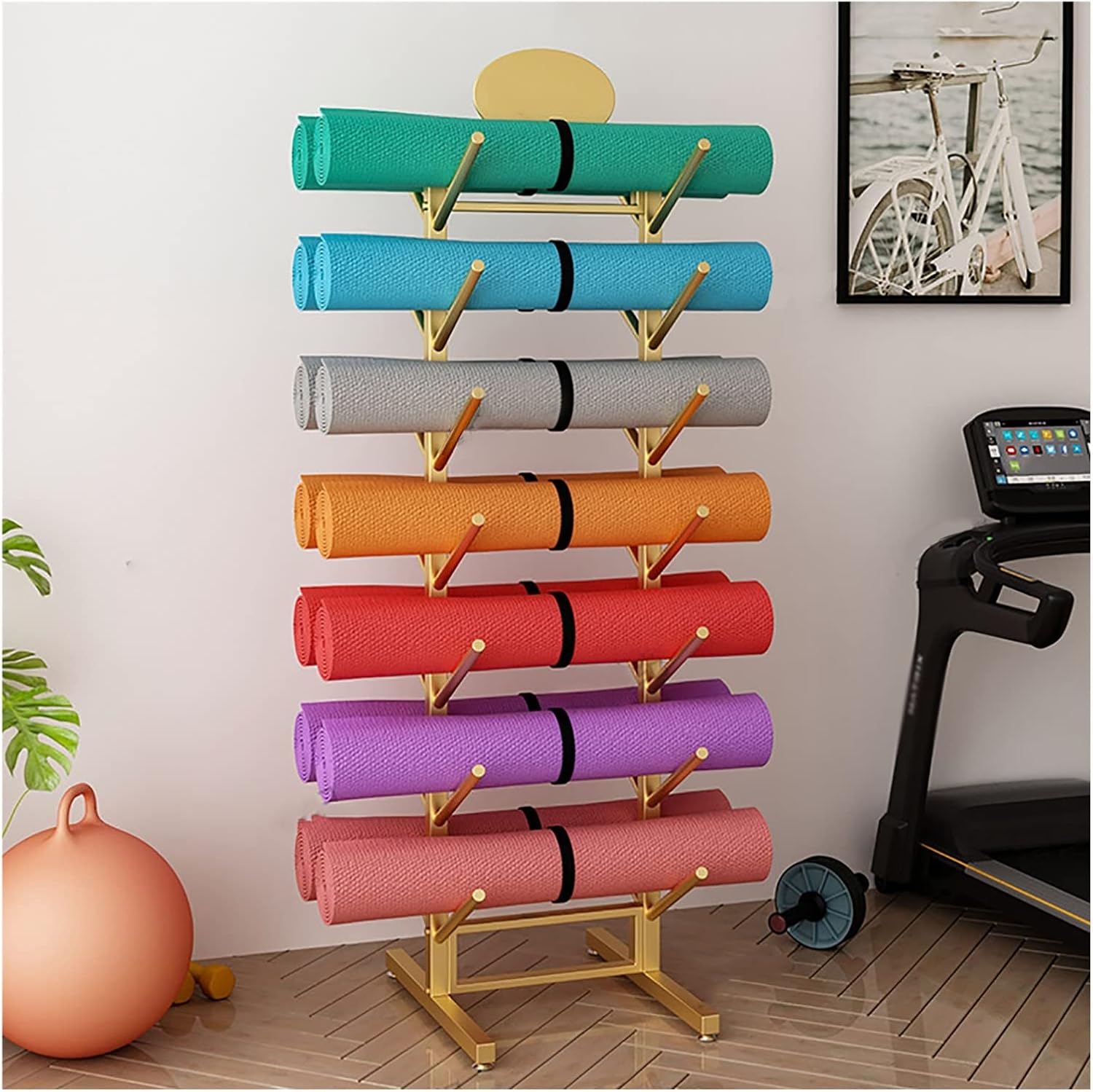 Amazon.com: IxapA Rolling Yoga Mat Foam Roller Storage Organizer Holder ...