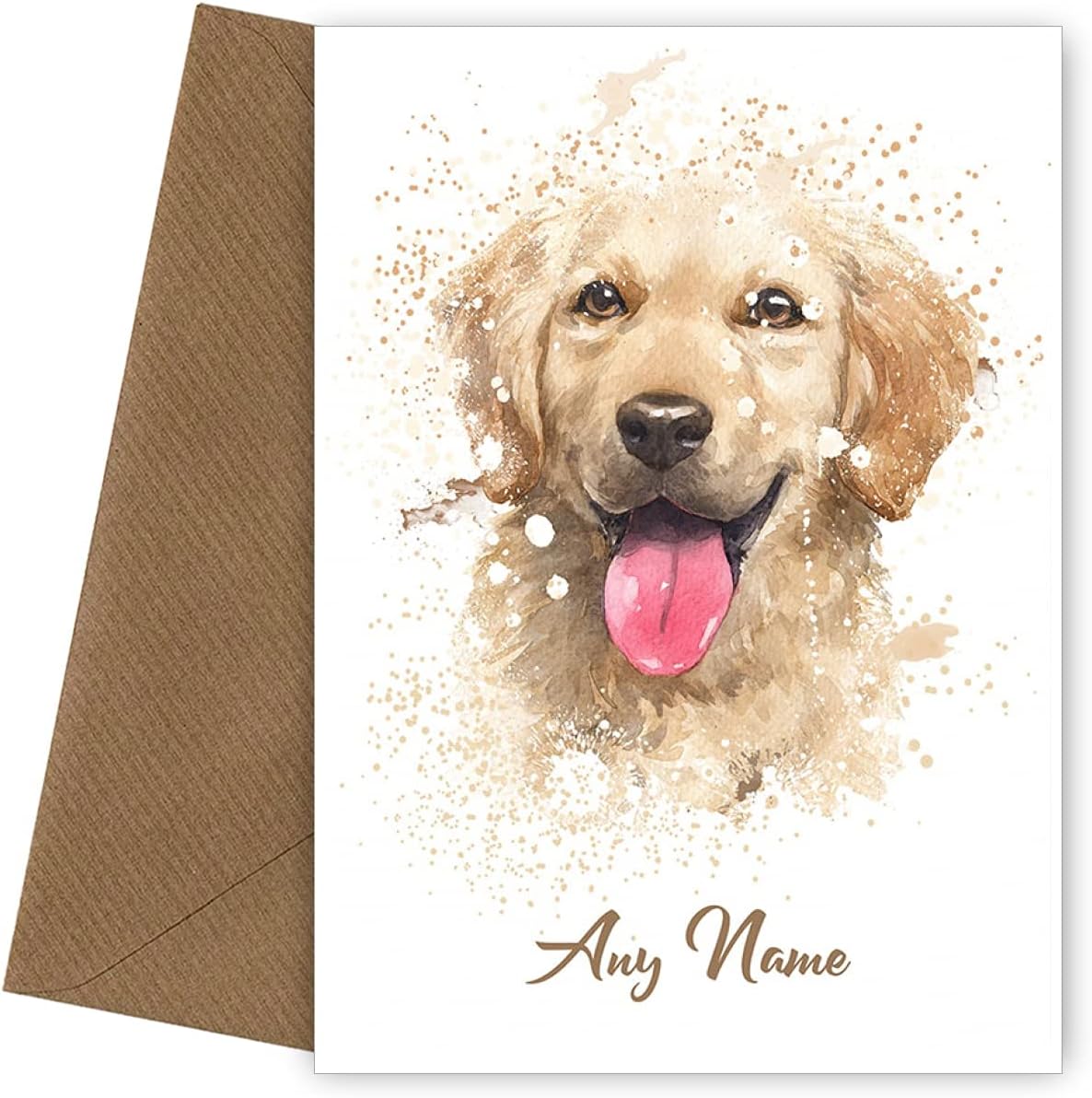 Personalised Labrador Birthday card. A special watercolour style yellow ...