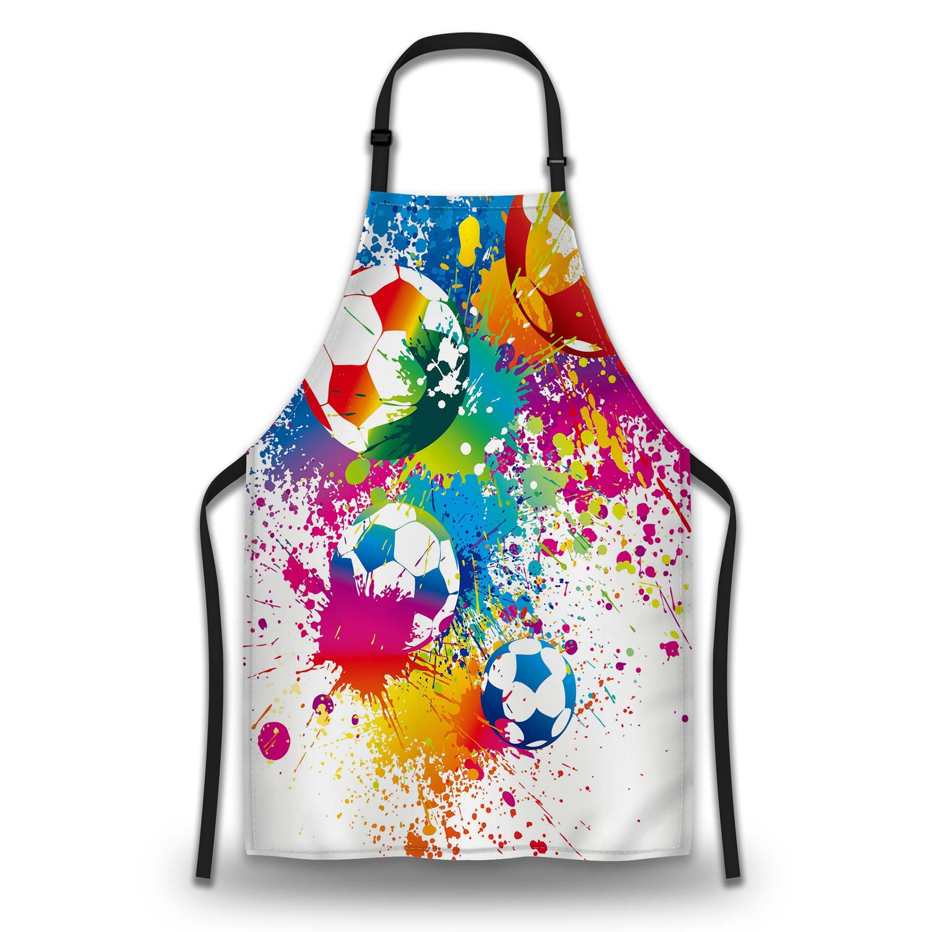 Amazon.com: Olikked Cooking Apron for Women Soccer, Colorful Rainbow ...