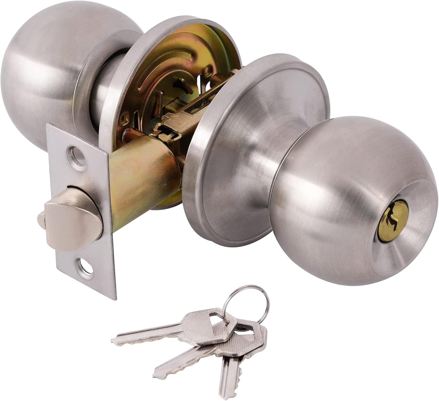 IUYPKQ Bedroom Door Lock - Door Knob with Lock and Key - Exterior Door ...