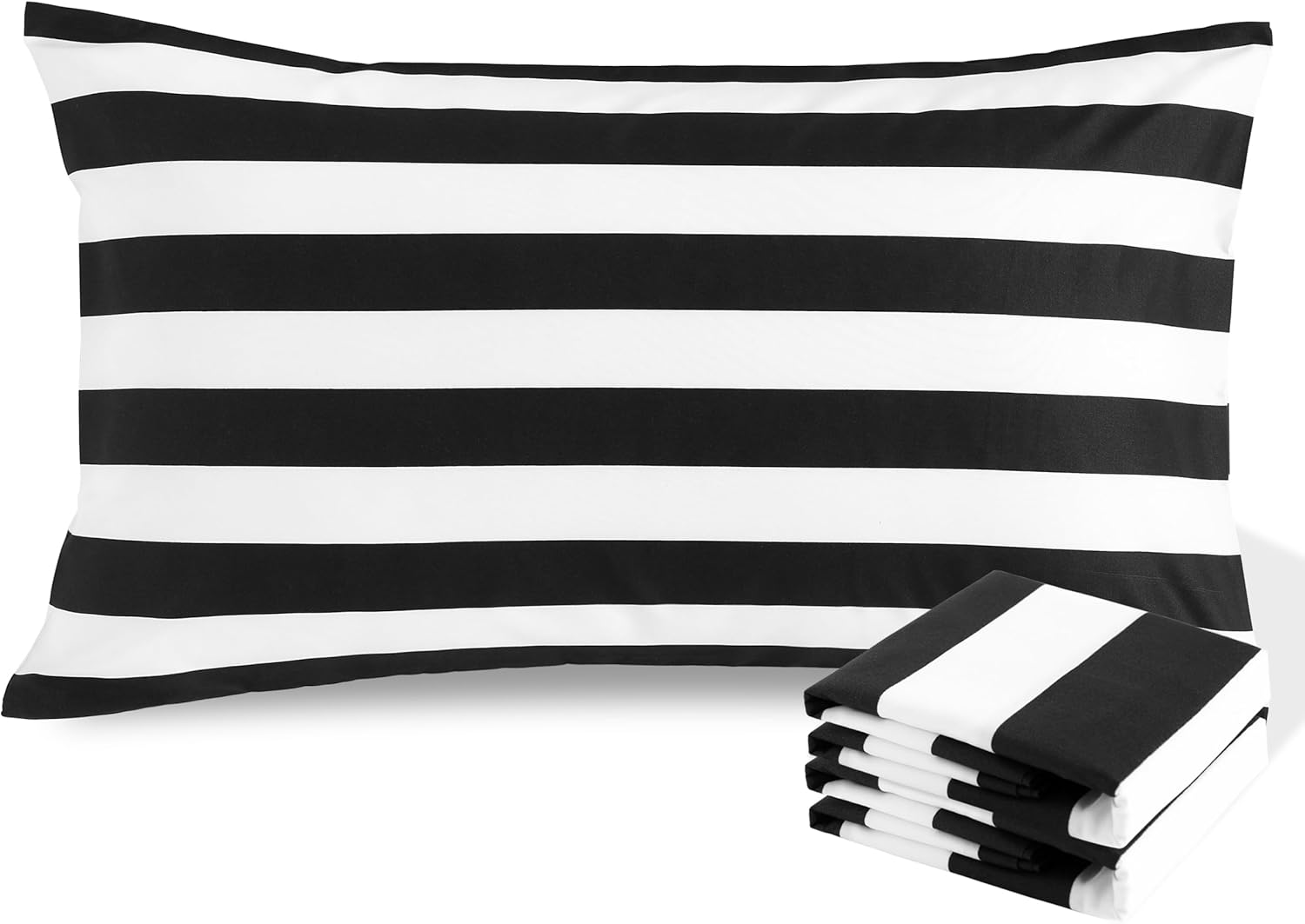 Amazon.com: NTBAY King Striped Pillowcases Set of 2, 1800 Thread ...