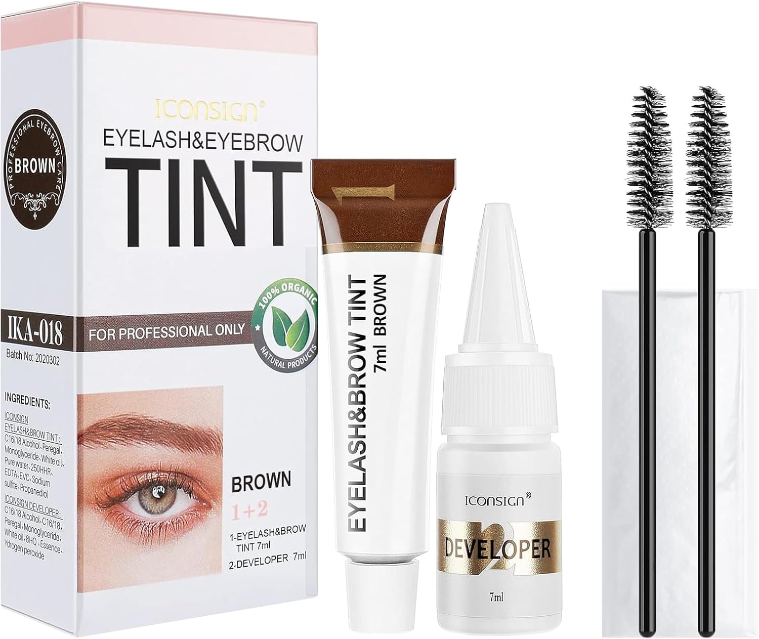 LINXINS Dark Brown Eyebrow Tint Eye Lash Tint Kit, 2-In-1 Tint Kit ...