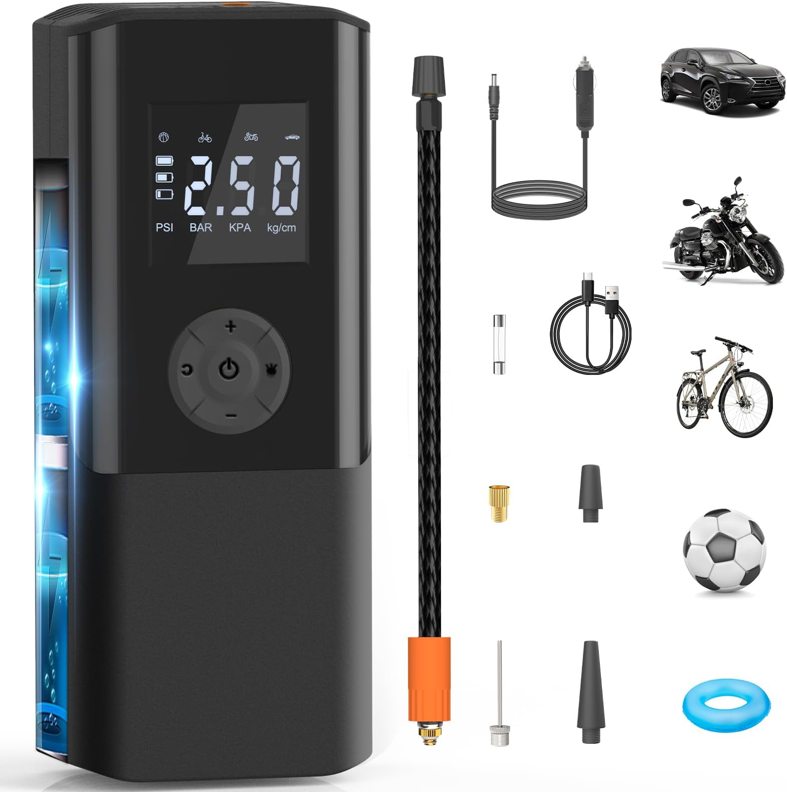 Amazon.com: AIGULAR LP2 Portable Air Compressor - Mini Air Pump with ...