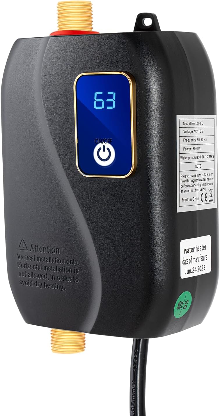 Mini Tankless Water Heater Electric for Under Sink, Instant On Demand ...