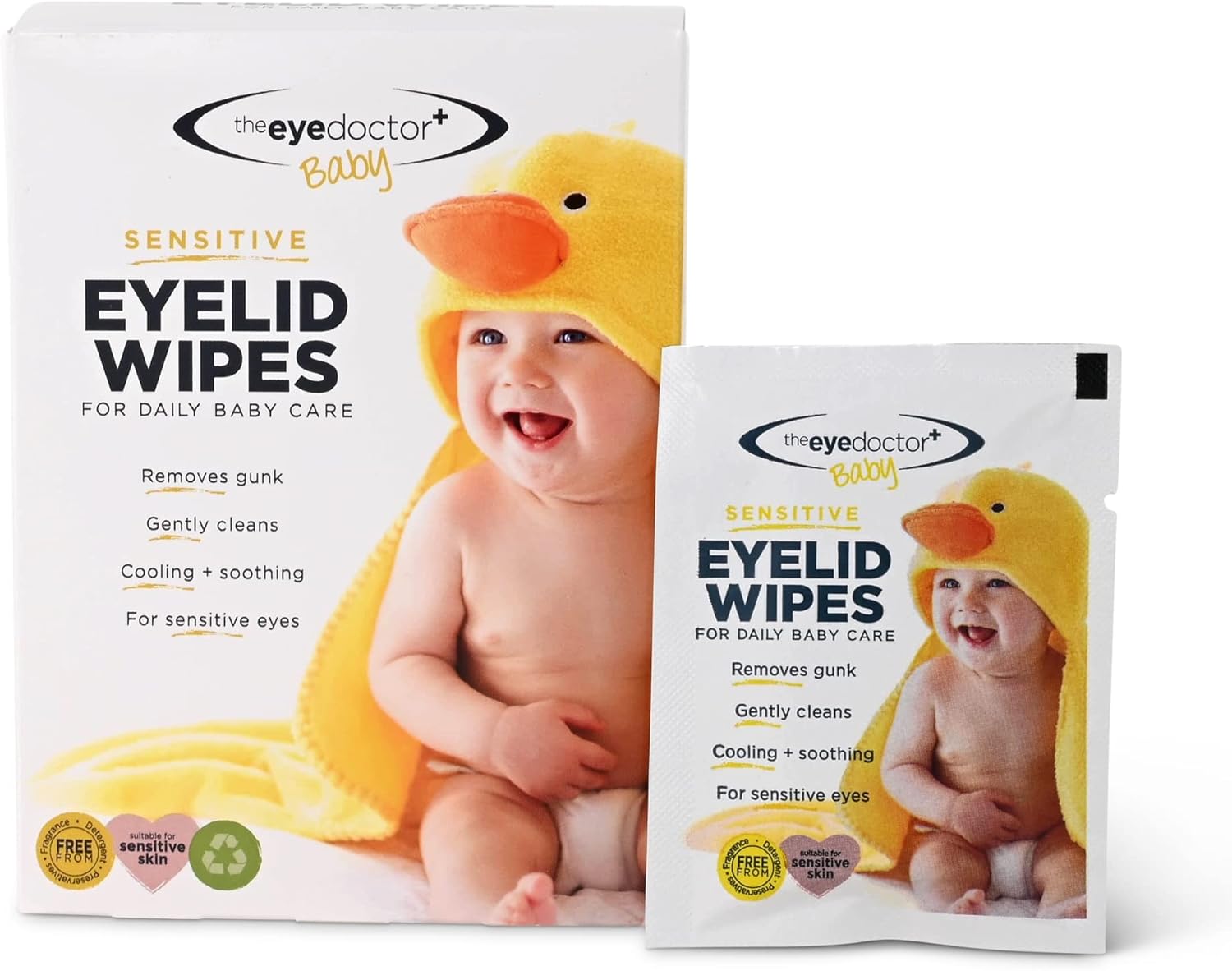 The Eye Doctor Sensitive Baby Eyelid Wipes – 200x Safe Sterile Eye ...