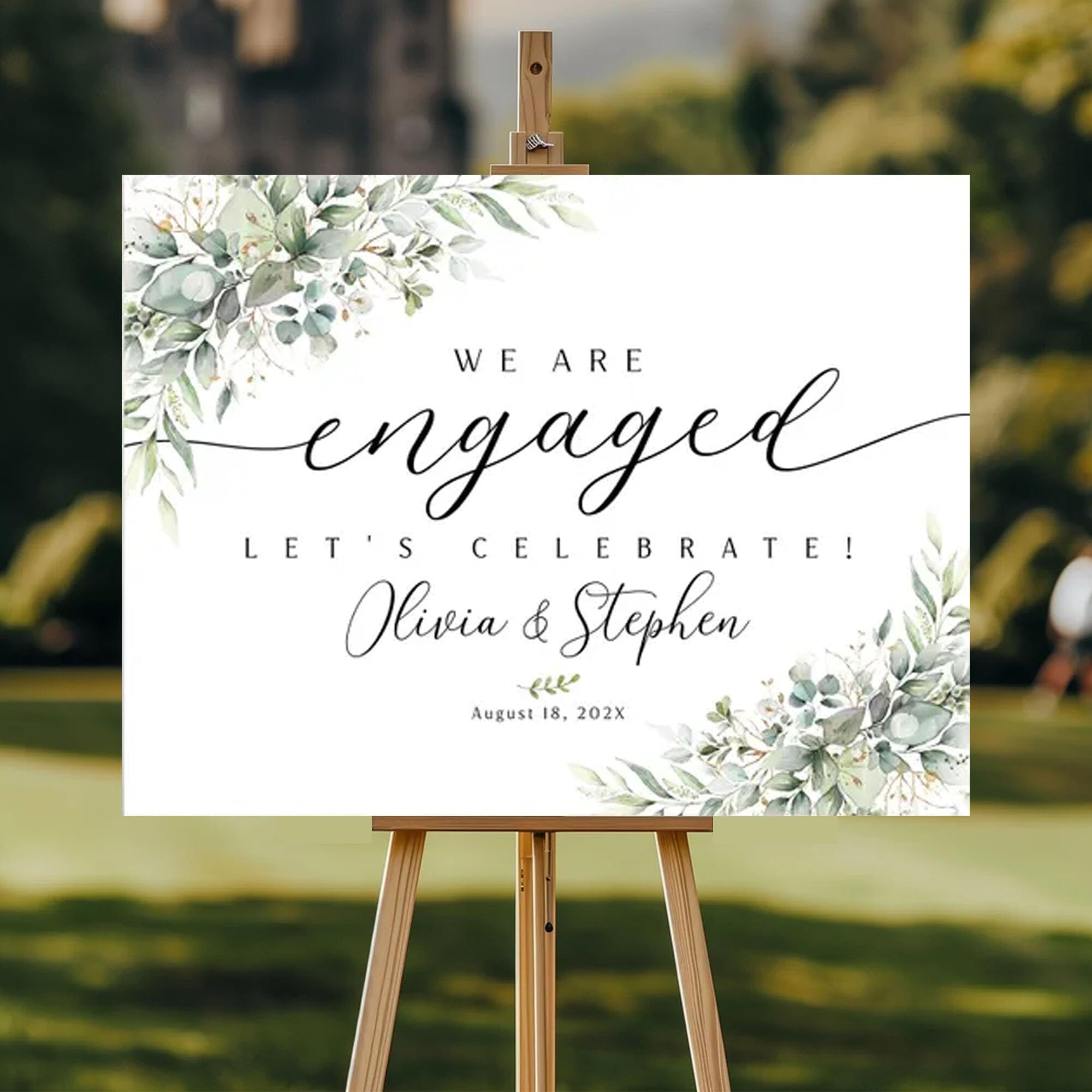 Amazon.com : Engagement Party Sign, Engagement Welcome Sign, Engagement ...