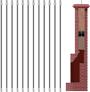 Amazon.com: 36FT Total Fiberglass Chimney Cleaning Rod - Chimney Brush ...
