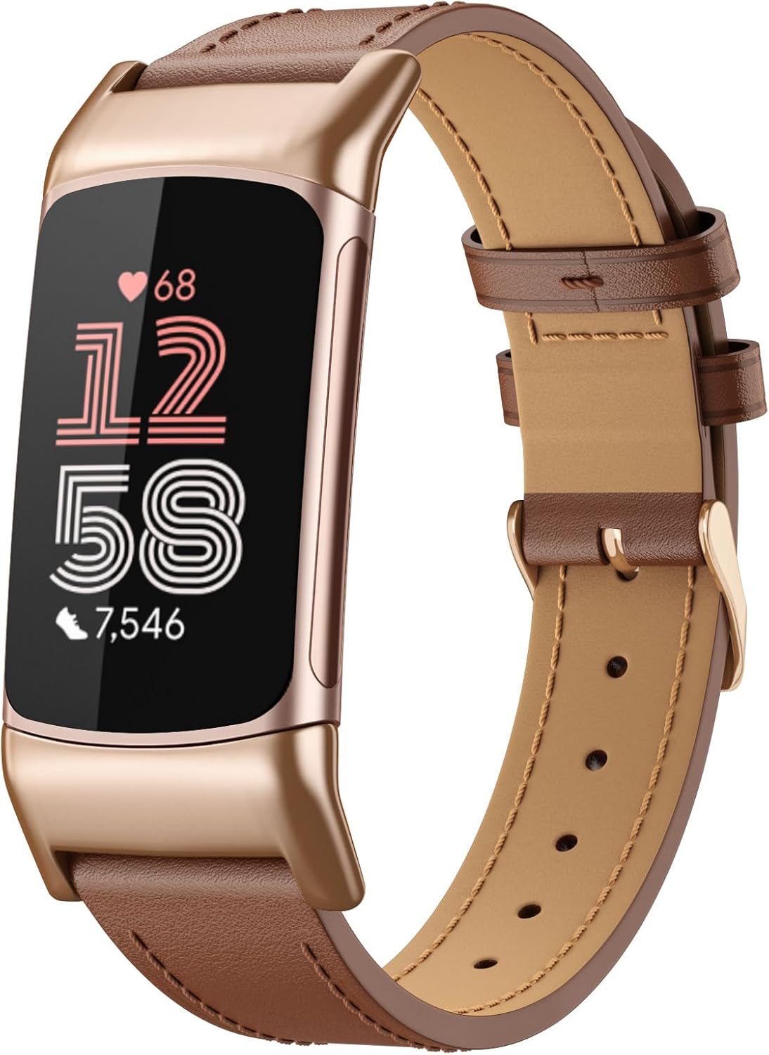 Amazon.com: MoKo Leather Band Compatible with Fitbit Charge 6/Fitbit ...