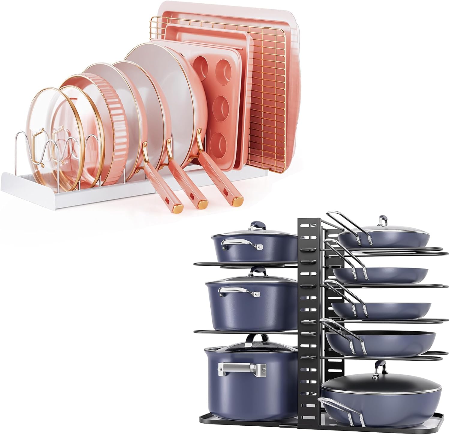 Amazon.com: Pantasia Expandable 10-Tier Pot Lid Organizer Holder ...