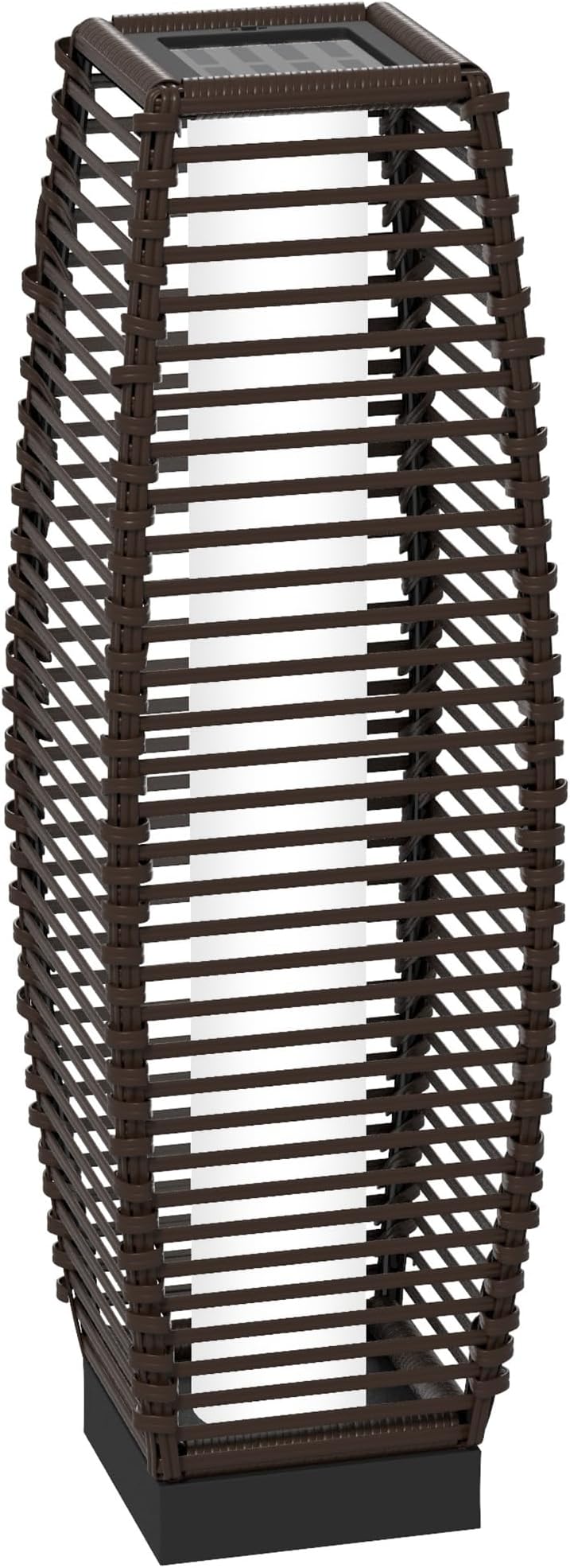 Outsunny Rattan Solar Floor Lamp, 68cm Tall Outdoor Garden Lantern ...