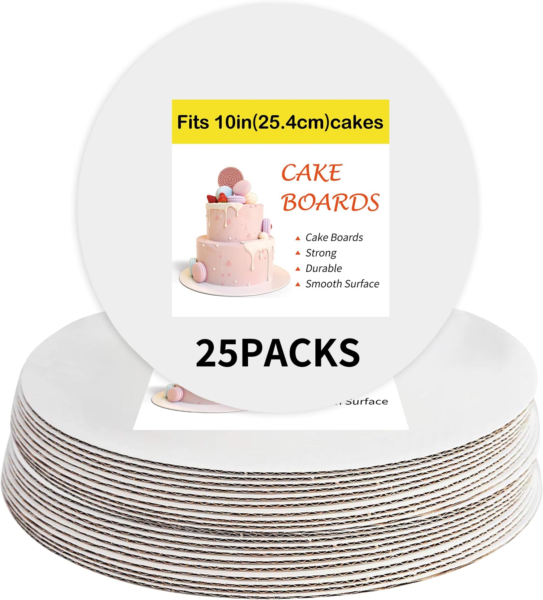 Amazon.com: ONE MORE [25pcs] 12" White Cakeboard Round,Disposable Cake ...