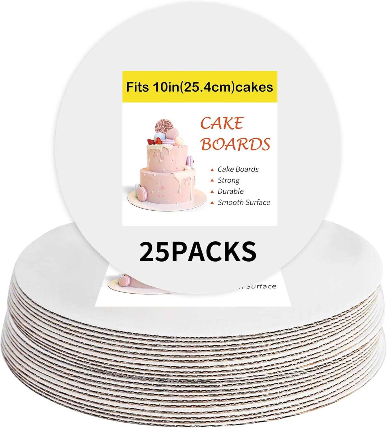 Amazon.com: Yeplan 25 Packs White Cake Boards,Cake Boards 10 inch Round ...