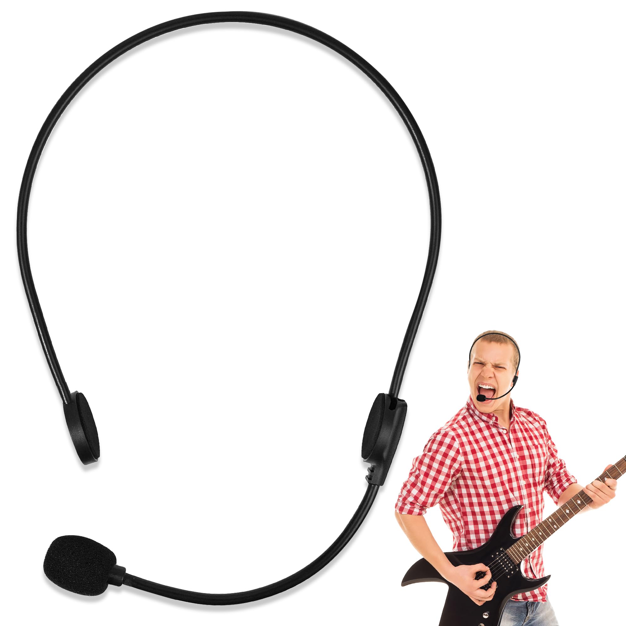Amazon.com: Upgraded Fake Microphone Headset Costume Prop Rockstar ...