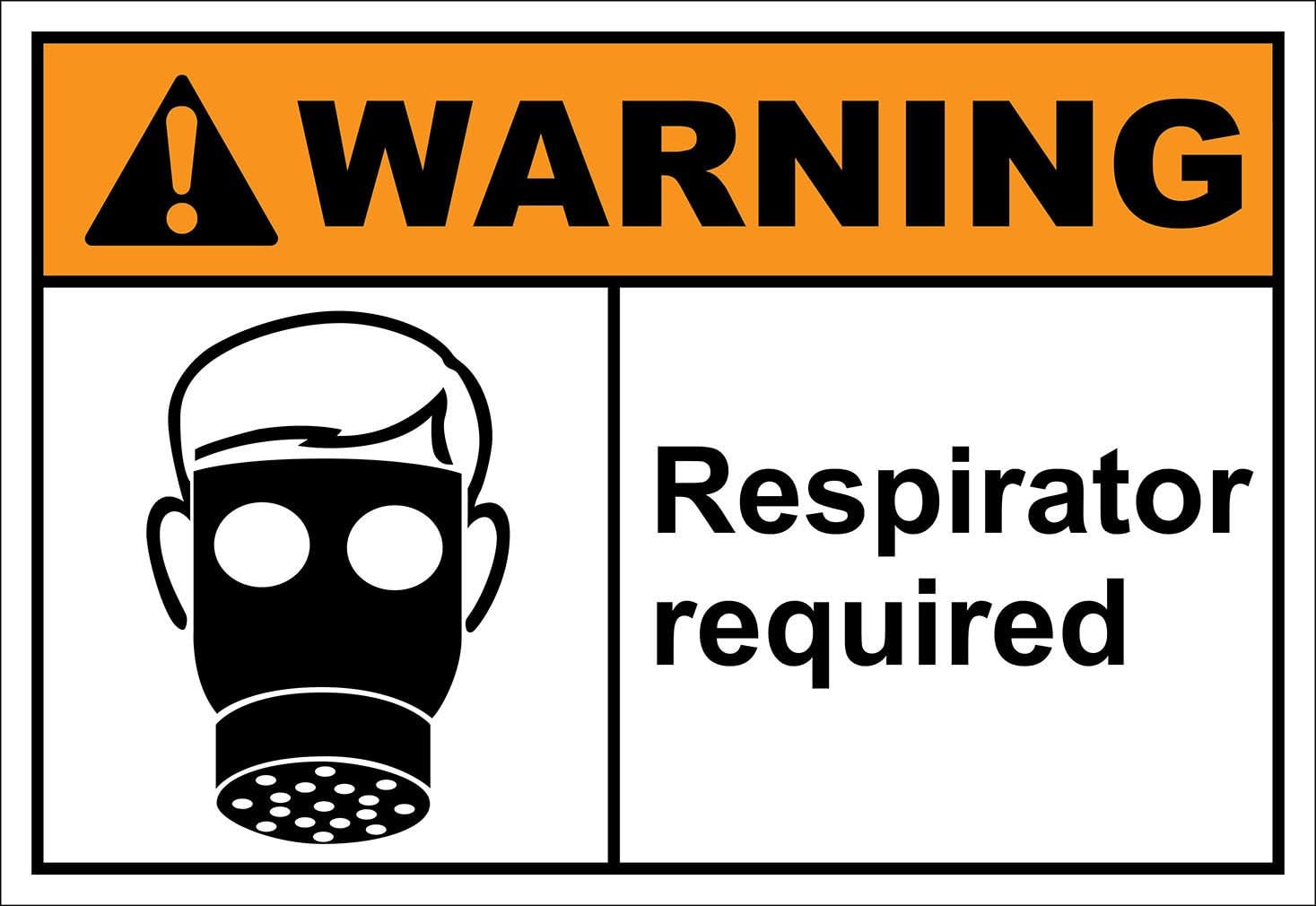Amazon.com: Respirator Required Warning OSHA / ANSI LABEL DECAL STICKER ...