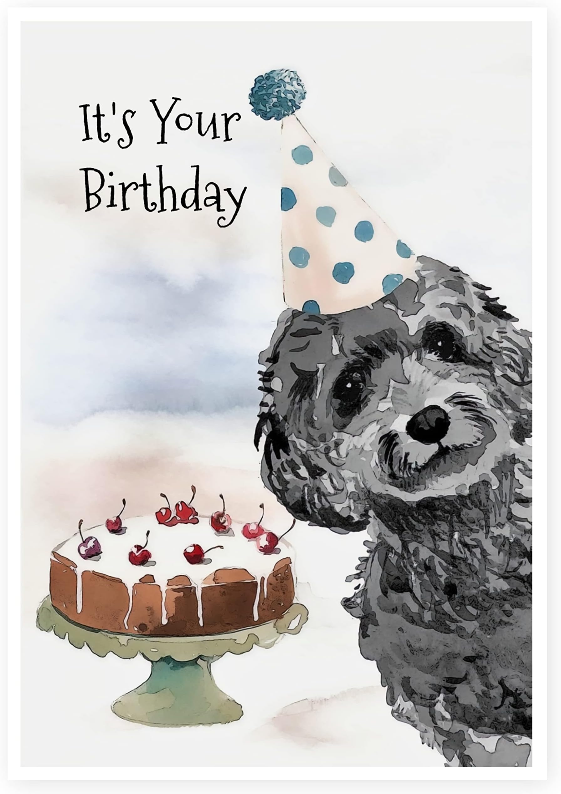 Black, Silver Cockapoo Dog Birthday Greetings Card : Amazon.co.uk ...