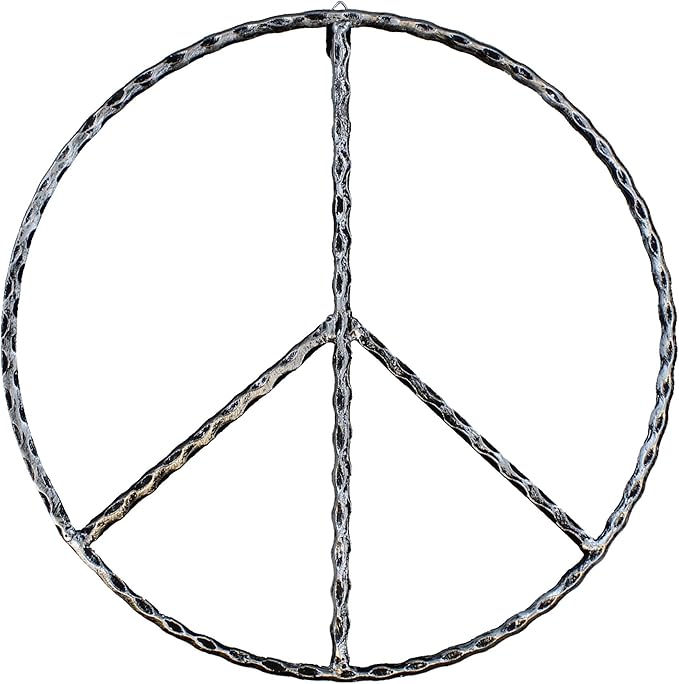 Amazon.com: Large Metal Peace Sign Wall Decor Art - 16" Rustic Hippie ...