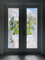 Amazon.com: Wallpaper for Windows Tropical Oasis Etched Glass See-Thru ...