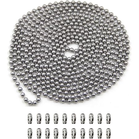 Ball Chain, 2 Pieces 36" Stainless Steel Bead Chain, Great Pulling ...