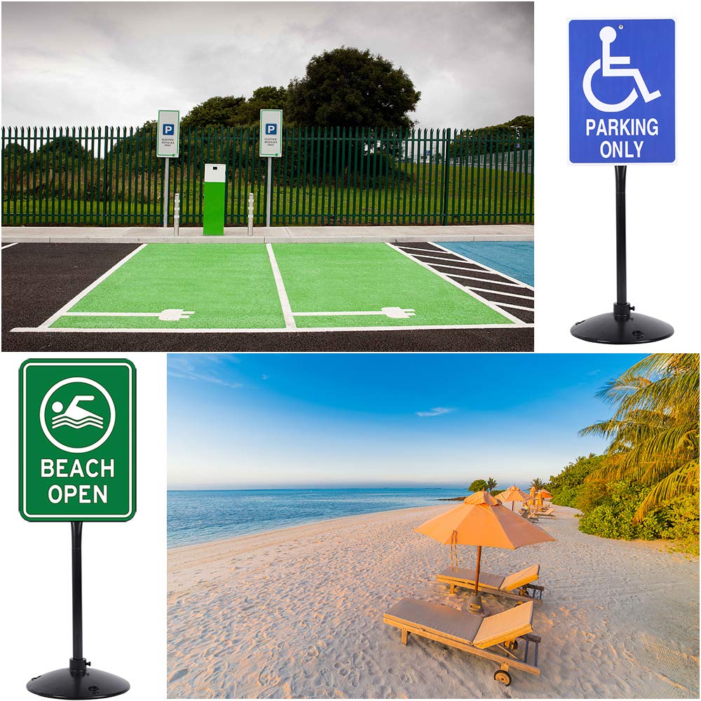 kdgarden Cast Iron Sign Post and Base Kit - 17" Dia Stand with 48" Post ...