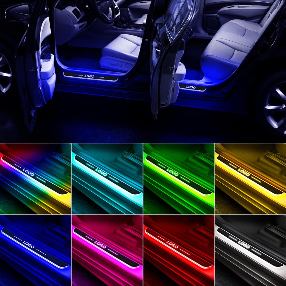 Buy Car Door Sill Led Customized Logo or Text,Wireless Auto-Sensing Car ...