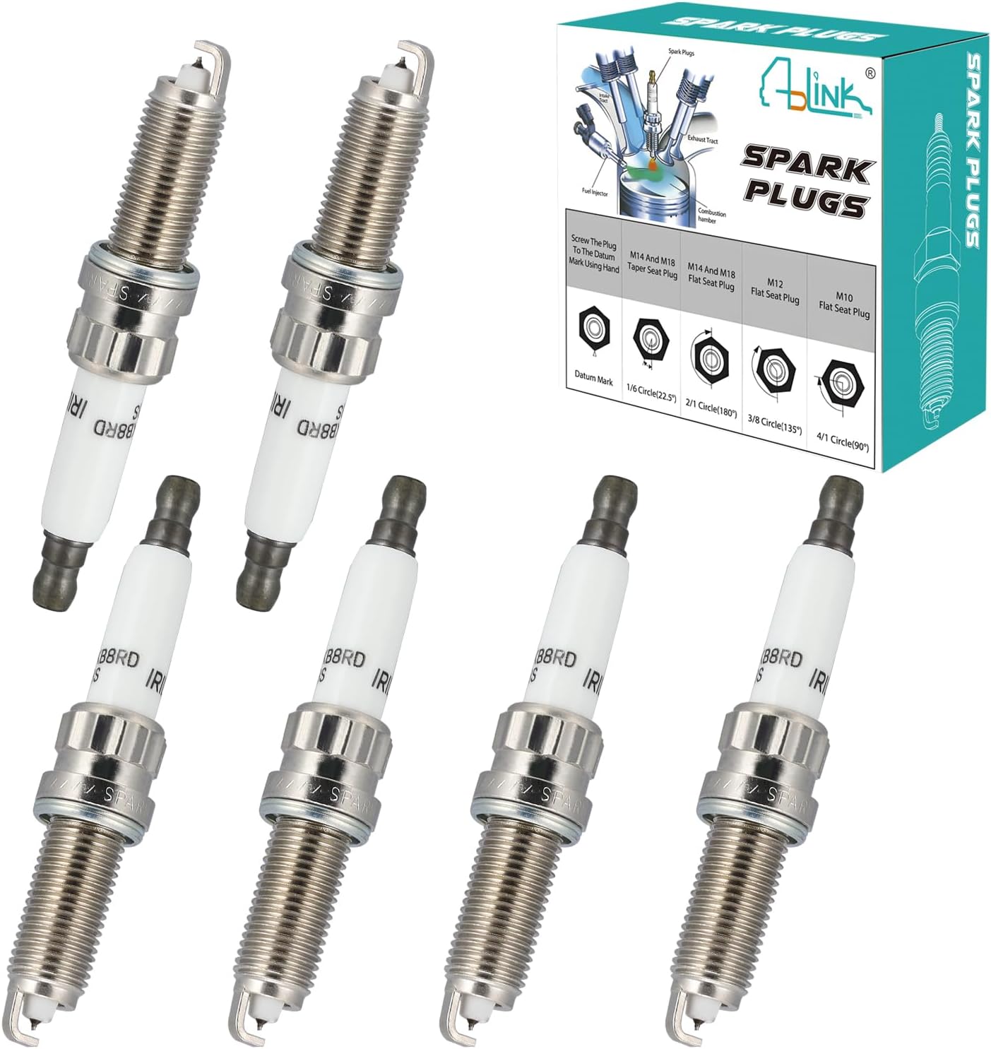 6PCS 97506 SILZKBR8D8S Spark Plugs Platinum Iridium (3.0L 4.4L L6 V8 ...