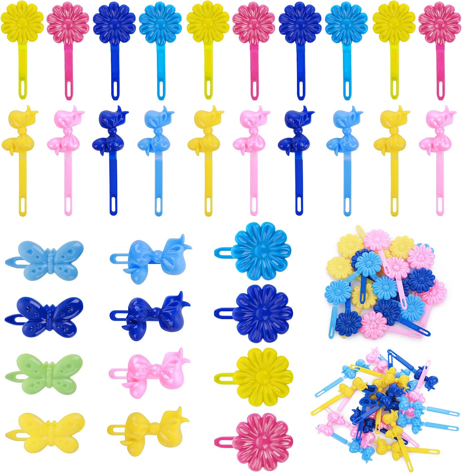 Amazon.com : Janinka 72 Pieces Self-Hinge Plastic Hair Clips: 80s 90s ...
