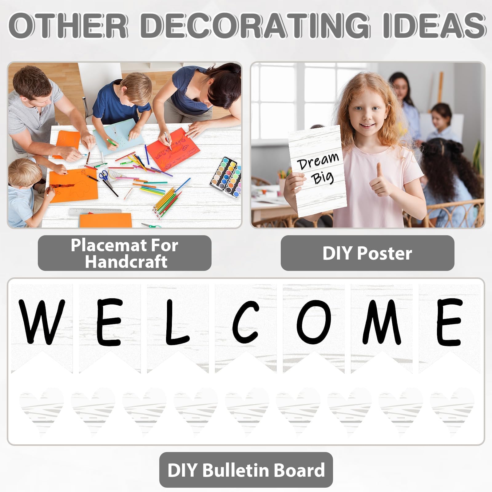 Snapklik.com : Rustic Bulletin Board Paper Roll White Wood Bulletin ...