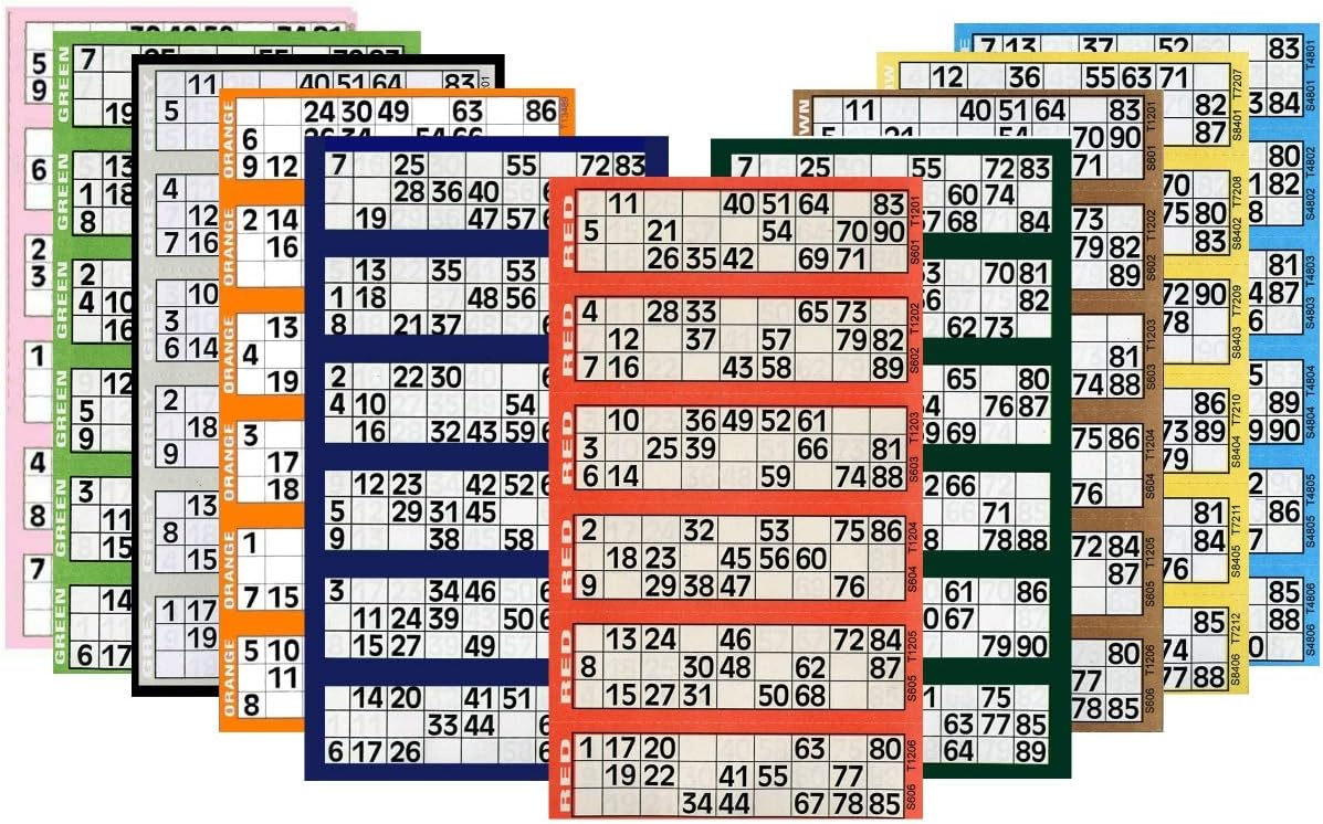 5 x 600 Large Bingo Tickets Pads - 6 to View (Random Color Delivery ...
