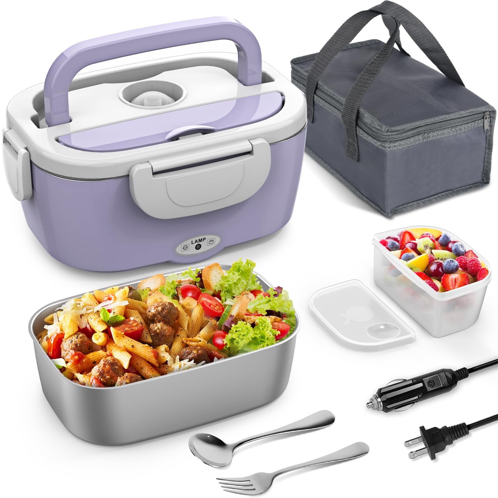 Amazon.com: Vingud Electric Lunch Box, 3 in 1 Heated Lunch Box for ...