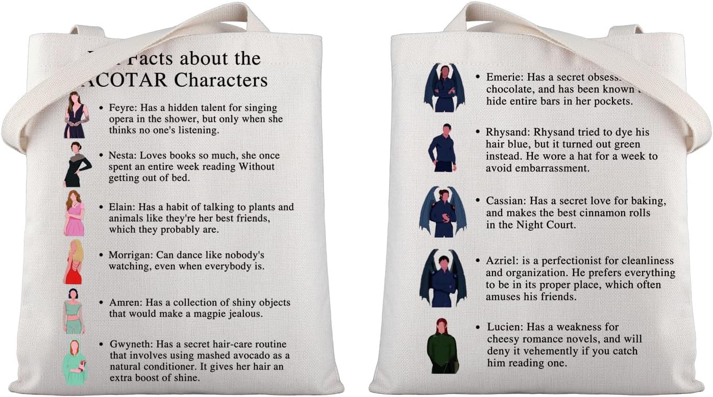 Amazon.com: WSNANG ACOTAR Series Canvas Tote Bag, The Night Court ...