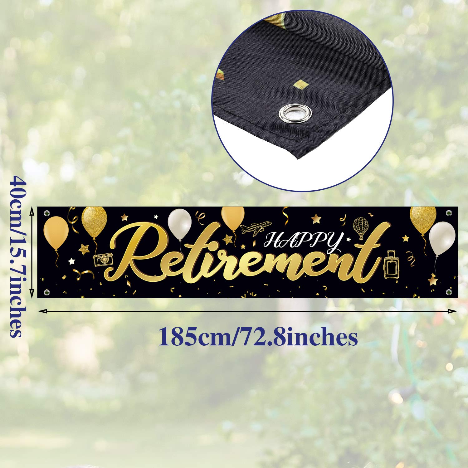 Happy Retirement Banner Horizontal Large Happy Retirement Sign Banner ...