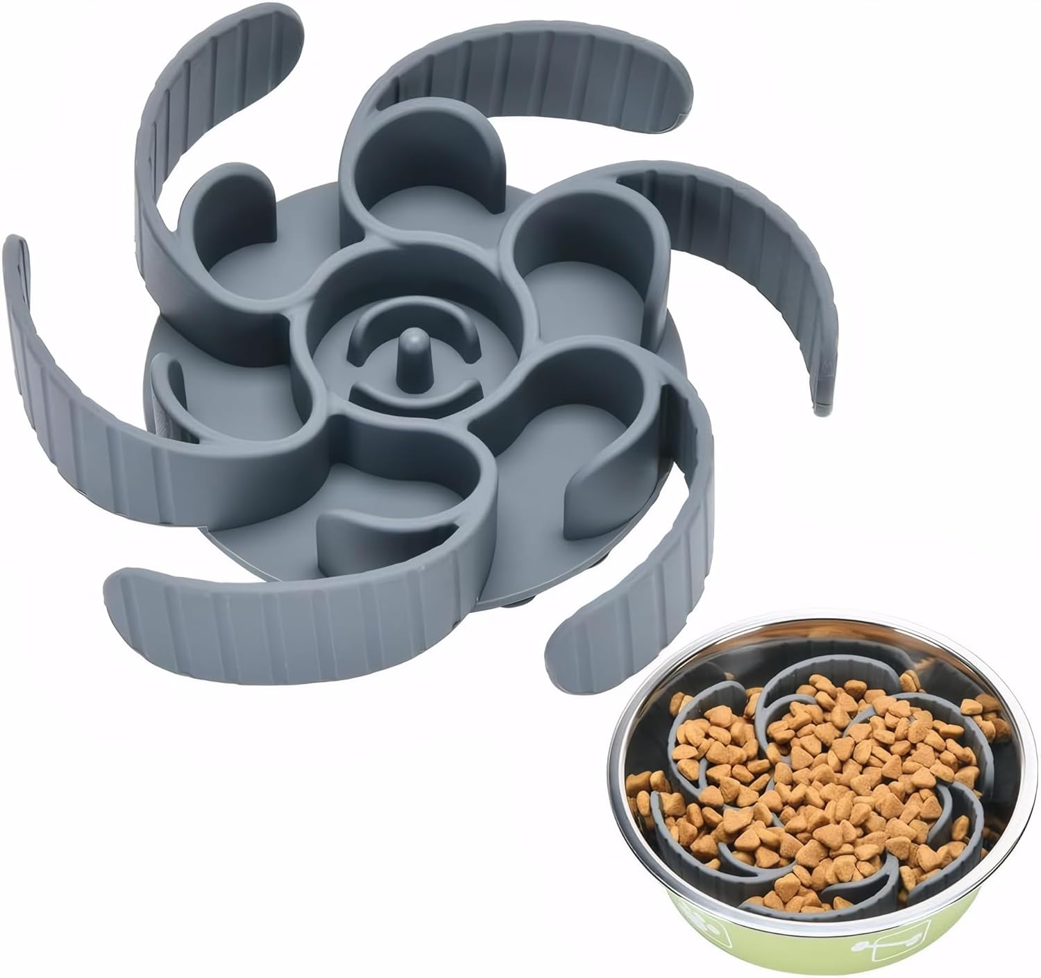 Kintiva Silicone Slow Feeder Insert for Dog Bowls, Spiral Design to ...
