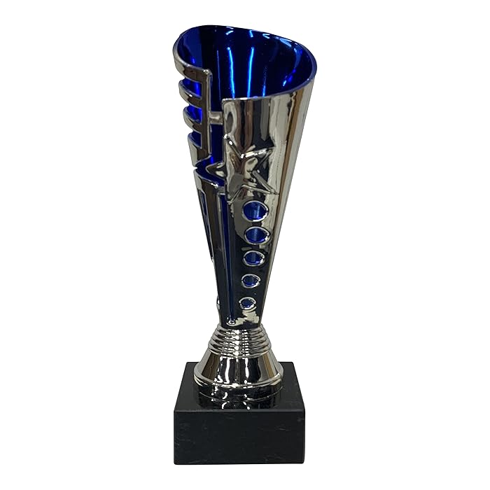 Buy Express Medals Trophy Cup - Silver Blue Star Trophy with Marble ...
