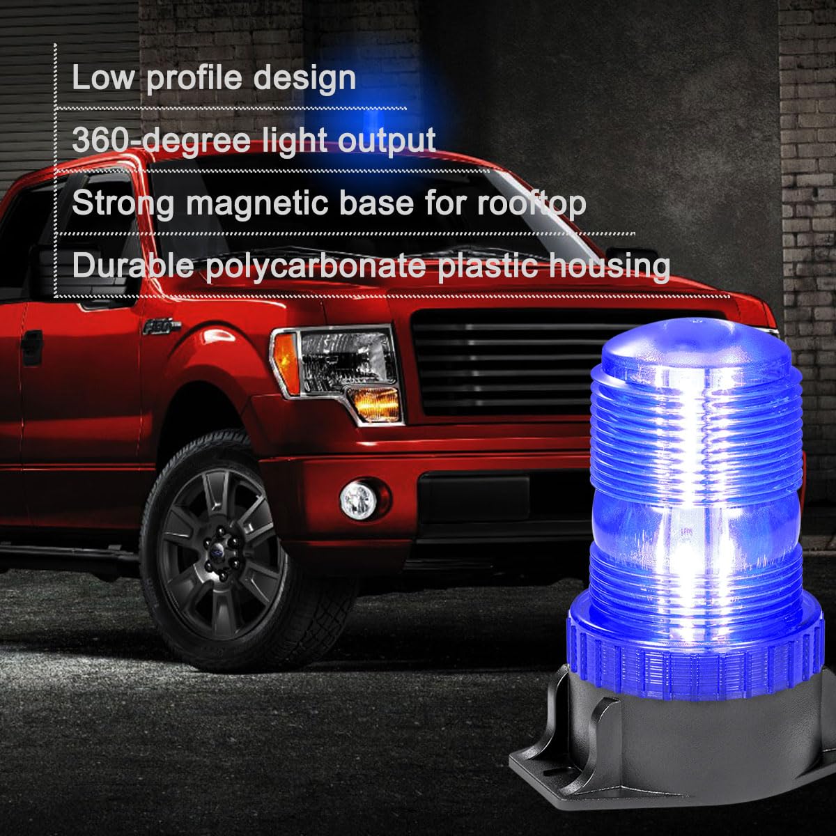 Snapklik.com : WOWTOU Rooftop Magnetic LED Blue Strobe Lights For ...
